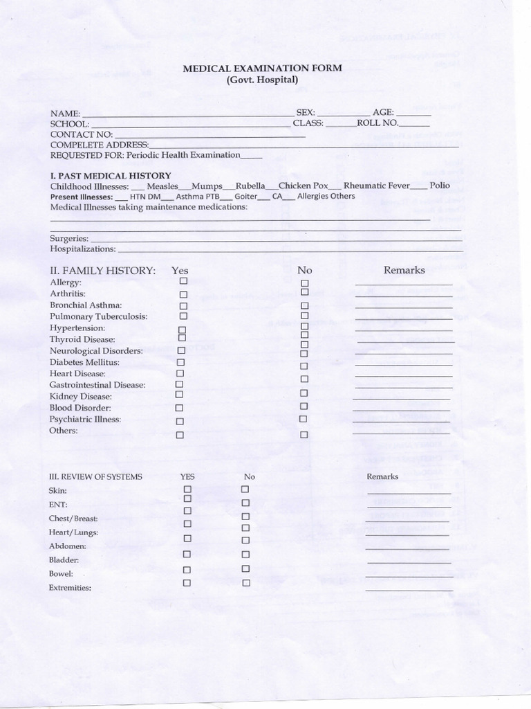 Medical Form | PDF