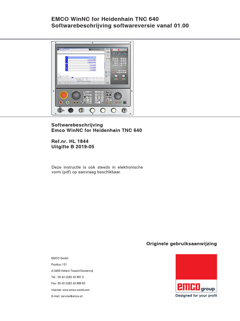EMCO WinNC For Heidenhain TNC640 Mill HL 1844 B 02 | PDF