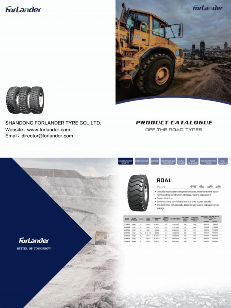 Forlander OTR Tires Catalogue 2023 | PDF