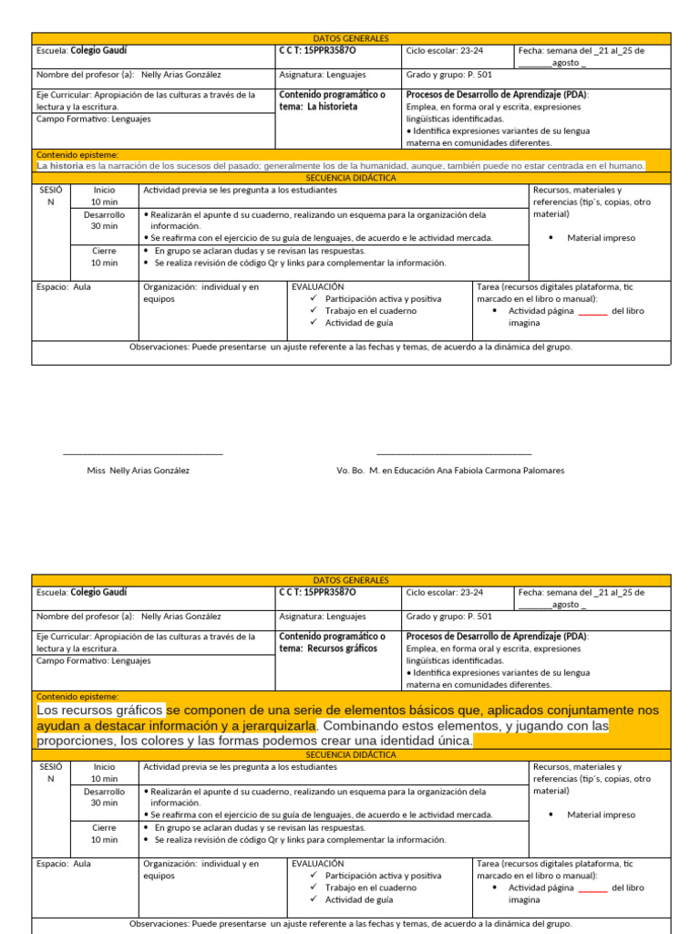 planeaciones P.501 Imprimir | PDF | Evaluación | Escritura