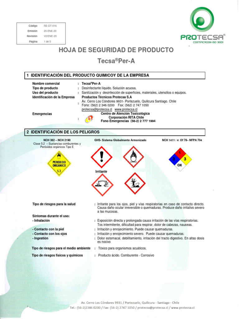 Tecsa Per-A - HDS V2-20 - CL | PDF | Quemar