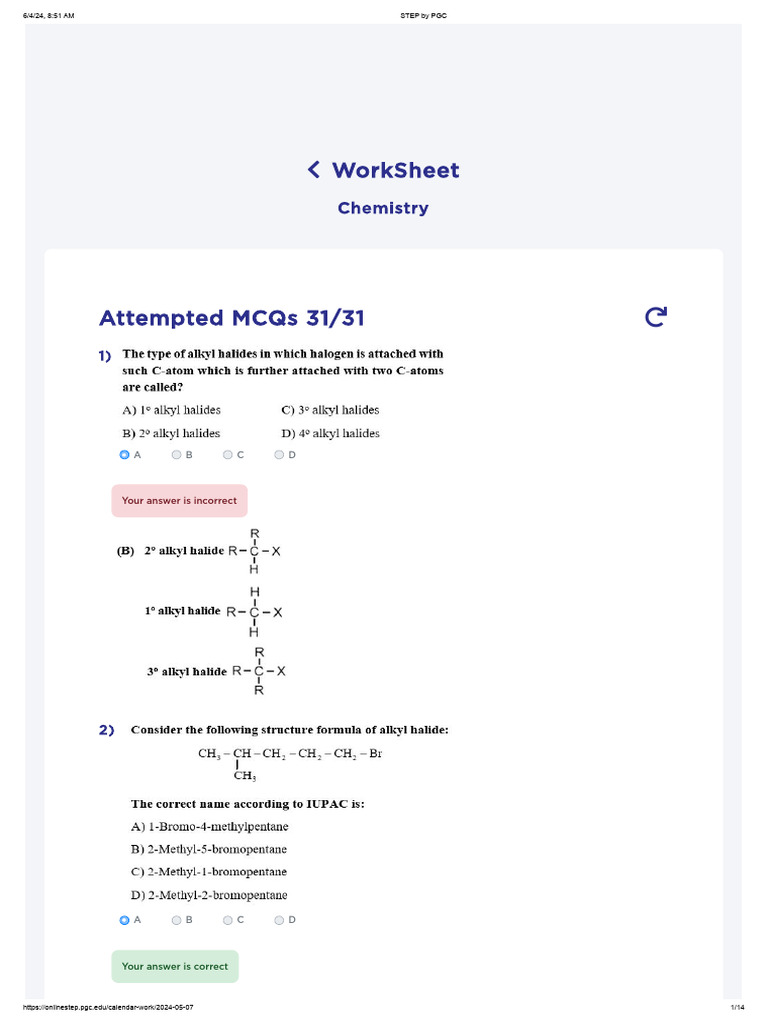 CHEMISTRY WS 3S | PDF