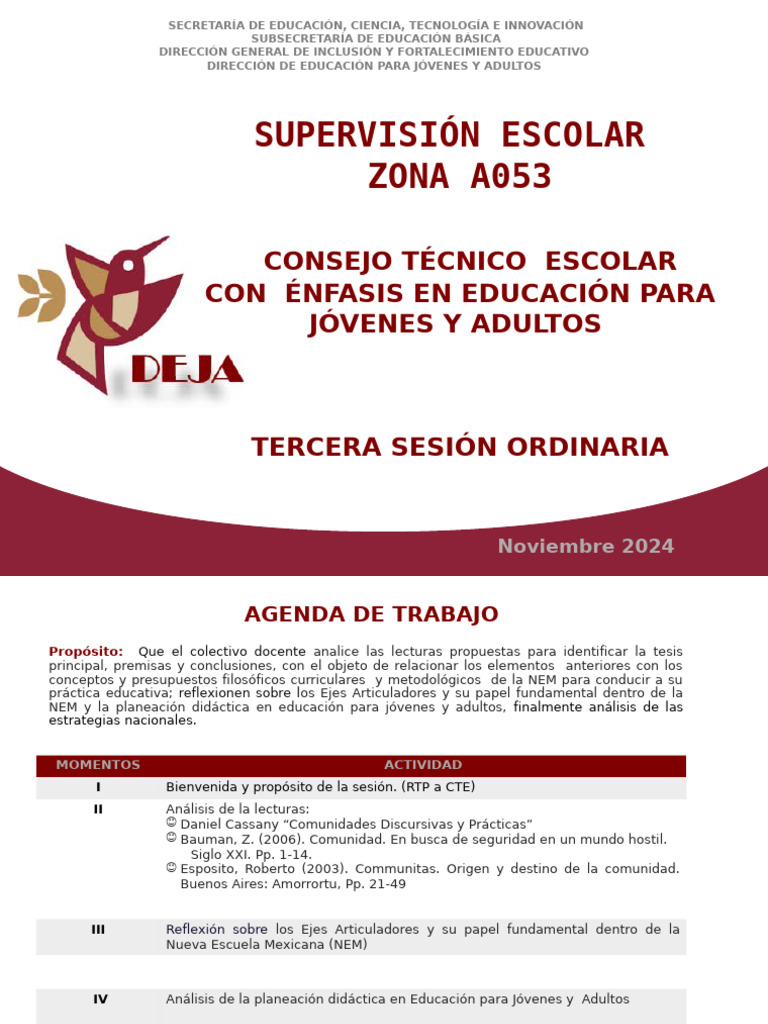 3a Tercera Sesion de CTE NOV 24 | PDF | Inclusión (Educación) | Aprendizaje