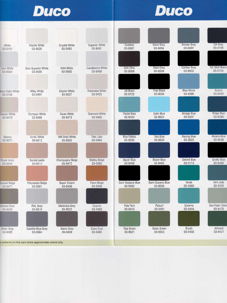 Duco Paint Shade Card Overview | PDF