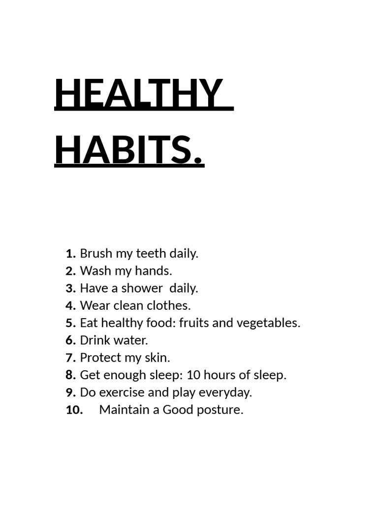 Healthy Habits | PDF