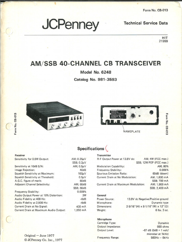 JCPenney 6248 Service | PDF | Microphone | Sound Technology