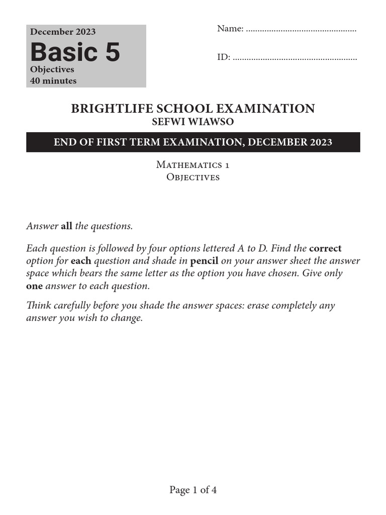 Basic5_Math_A | PDF | Mathematics