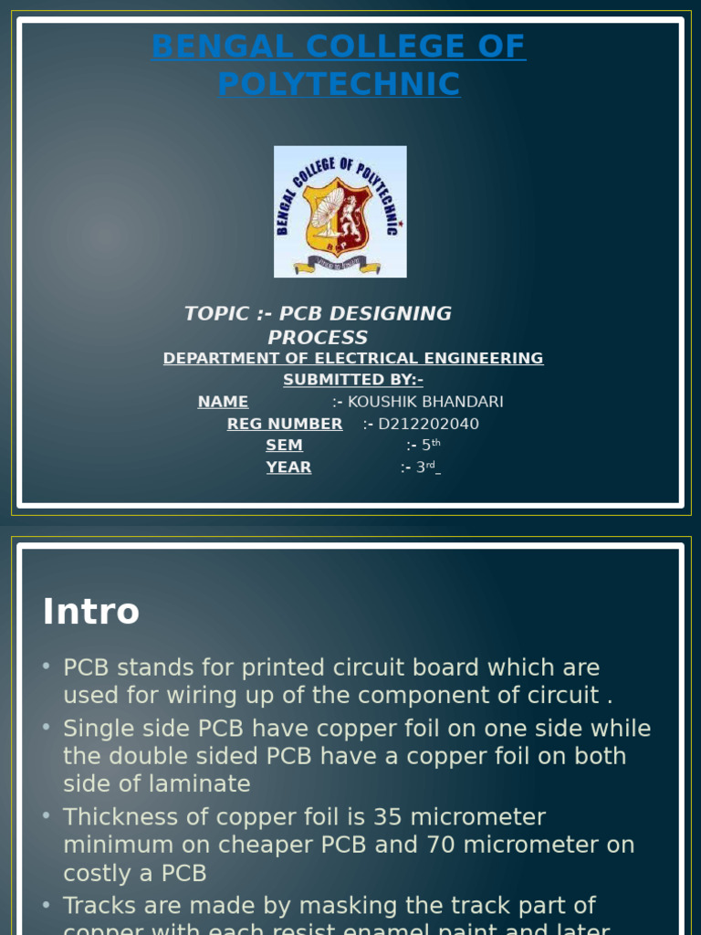 PCB Designing Process PPT Supratim | PDF | Printed Circuit Board ...