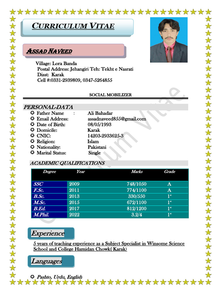 Assad Naveed (CV) | PDF