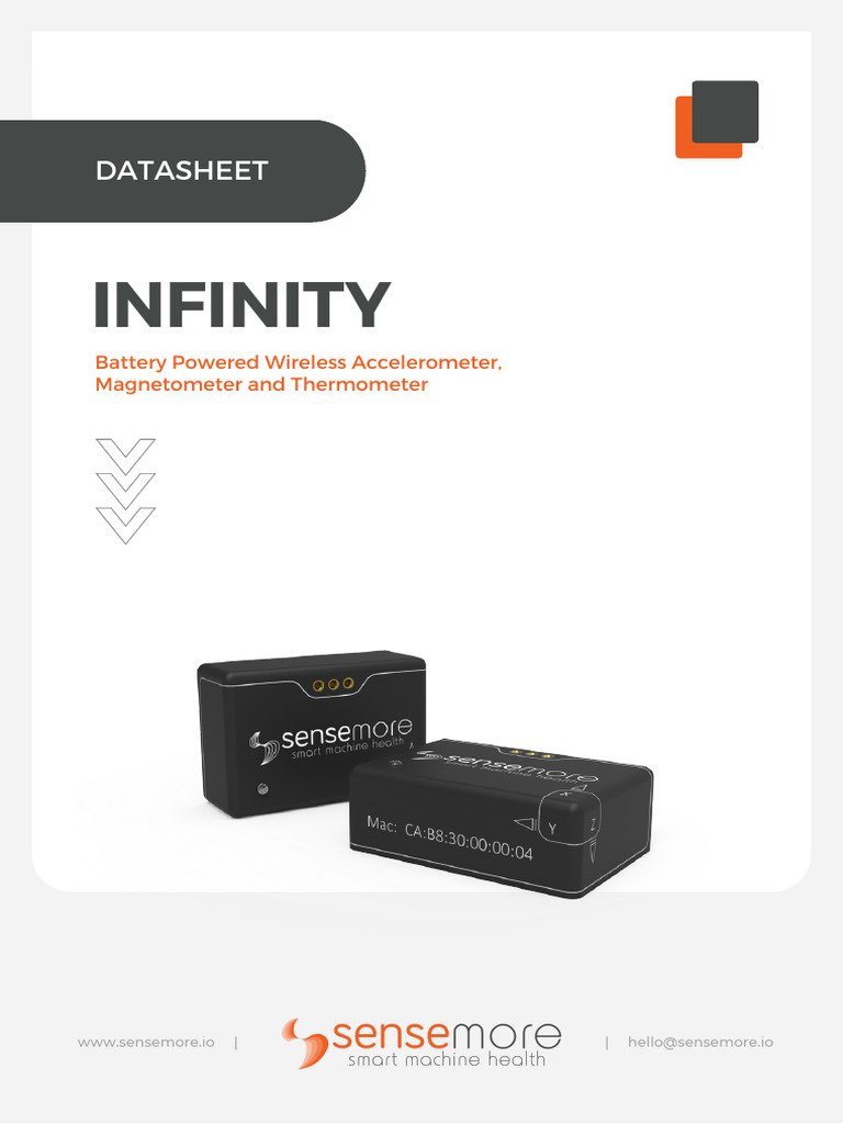 Sensemore Datasheet - Infinity | PDF | Energy Harvesting | Wi Fi