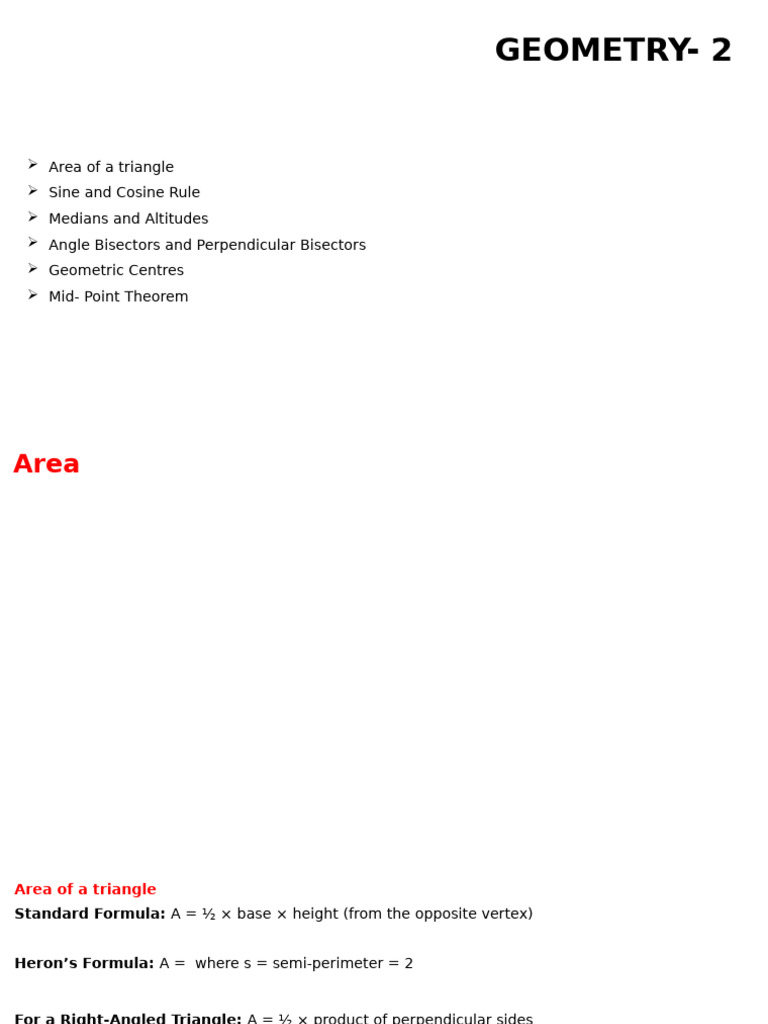 Geometry - 2 | PDF | Triangle | Elementary Geometry