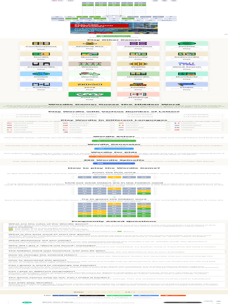 Wordle Game - Play Unlimited | PDF | Linguistics