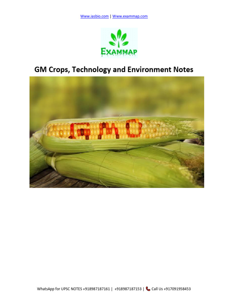 GM Crops, Technology and Environment Notes For UPSC CSE | PDF ...