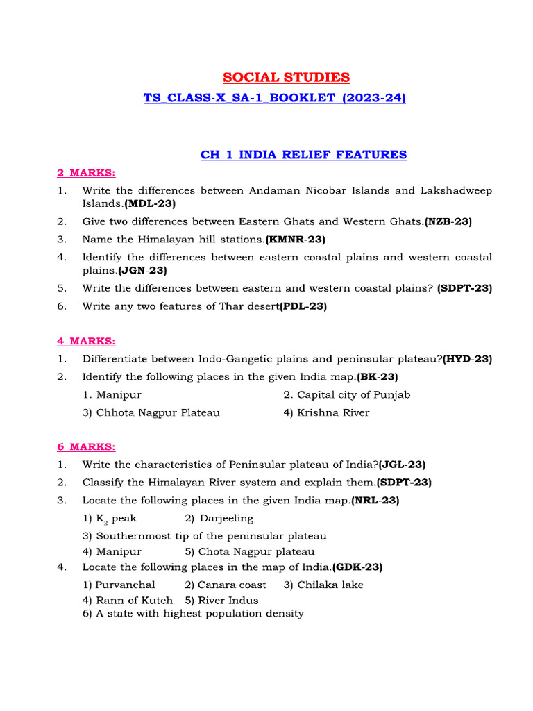 Chapter - 1 India Relief Features | PDF