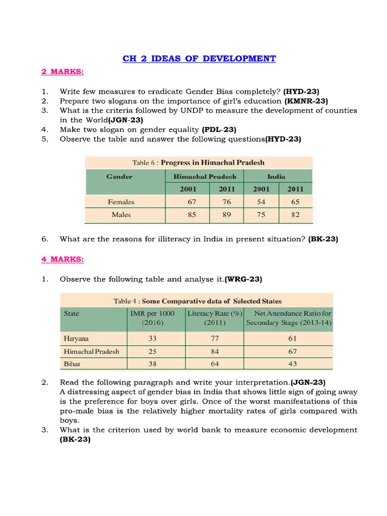 Chapter - 2 Ideas of Development | PDF