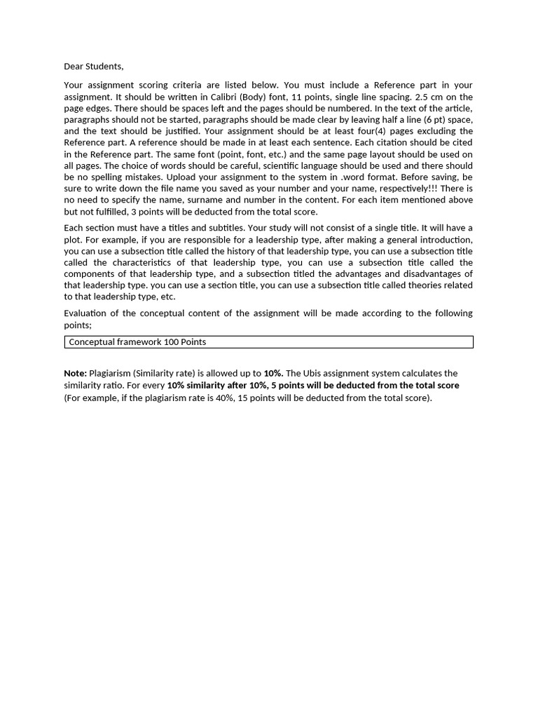 Assignment Evaluation Criteria | PDF