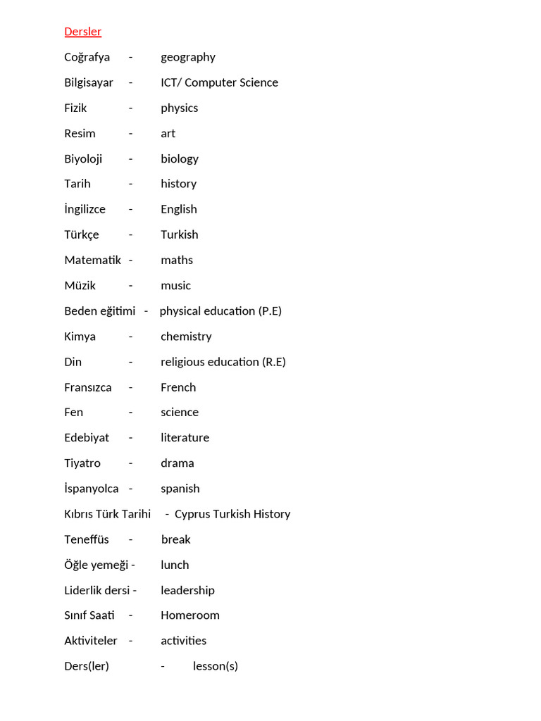 GK 1 Ünite 7 - Dersler | PDF