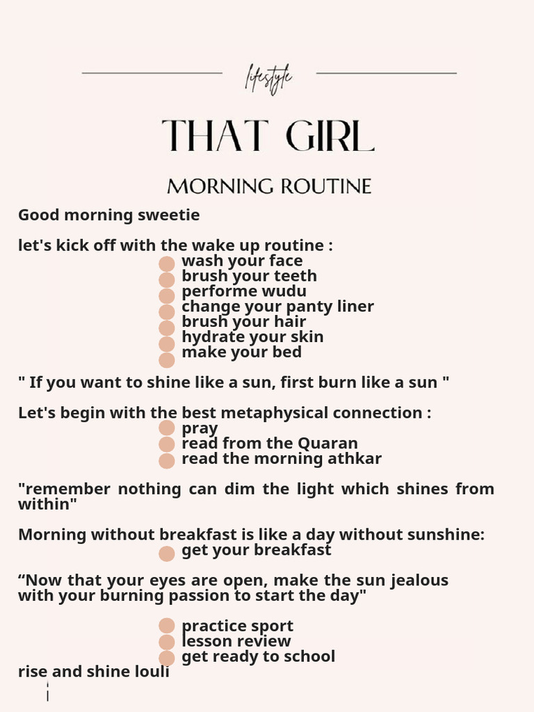 morning routine | PDF