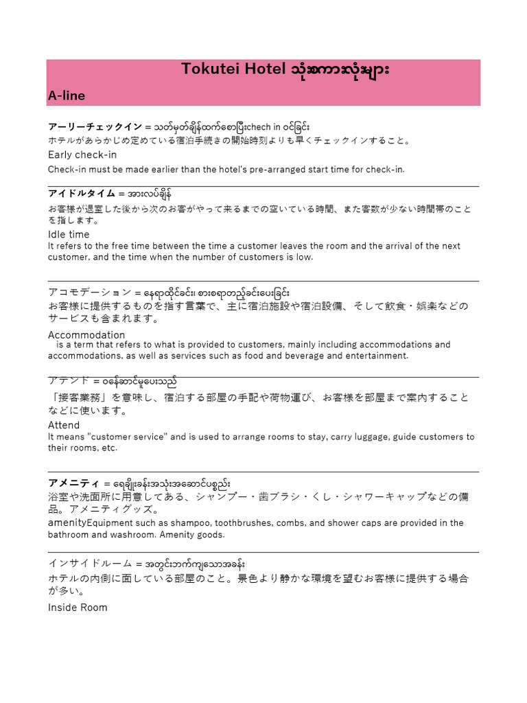 Hotel-Terms-Words-Phrases | PDF