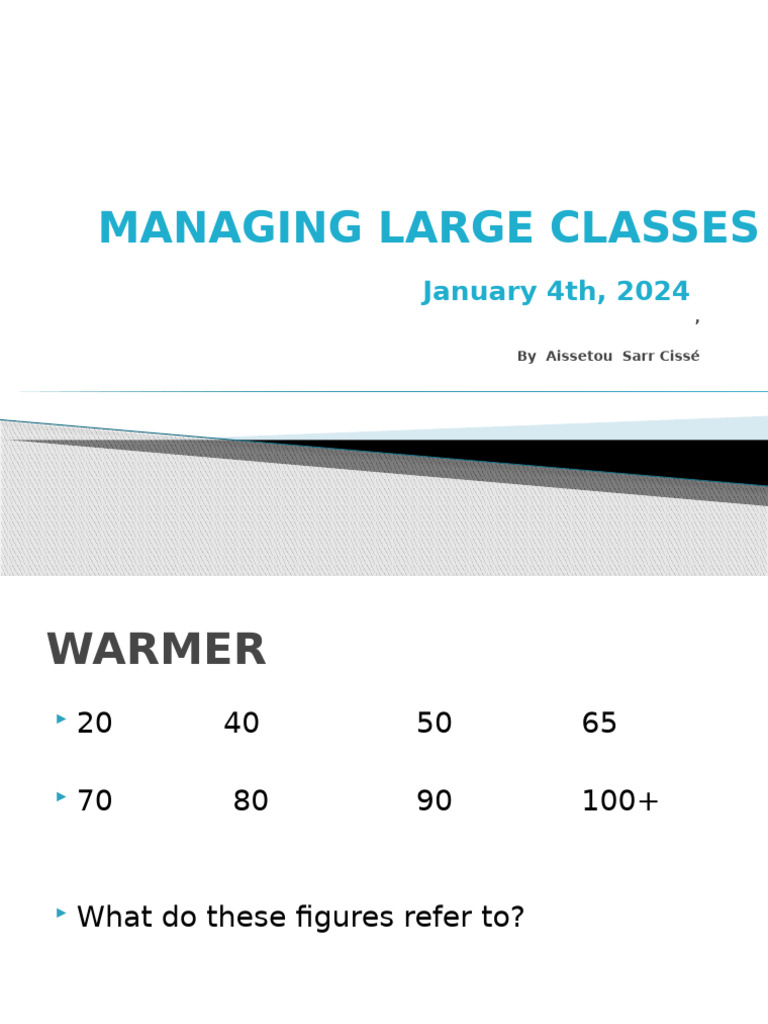 Managing Large Classes | PDF | Teachers | Learning Methods