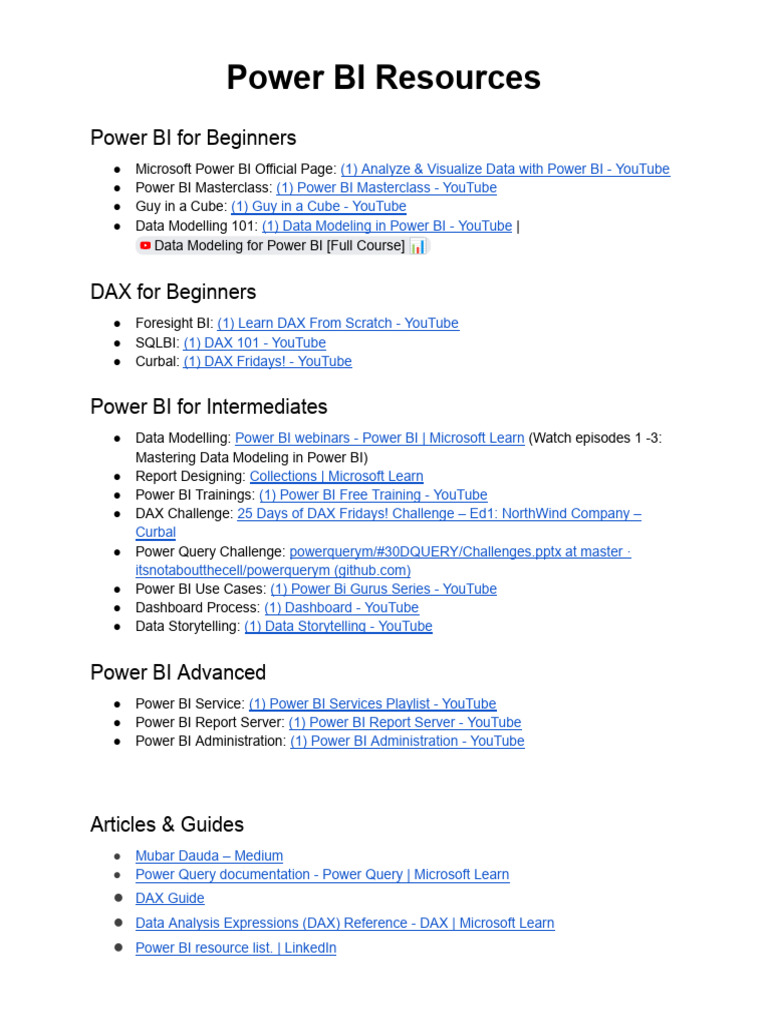 Power BI Resources | PDF