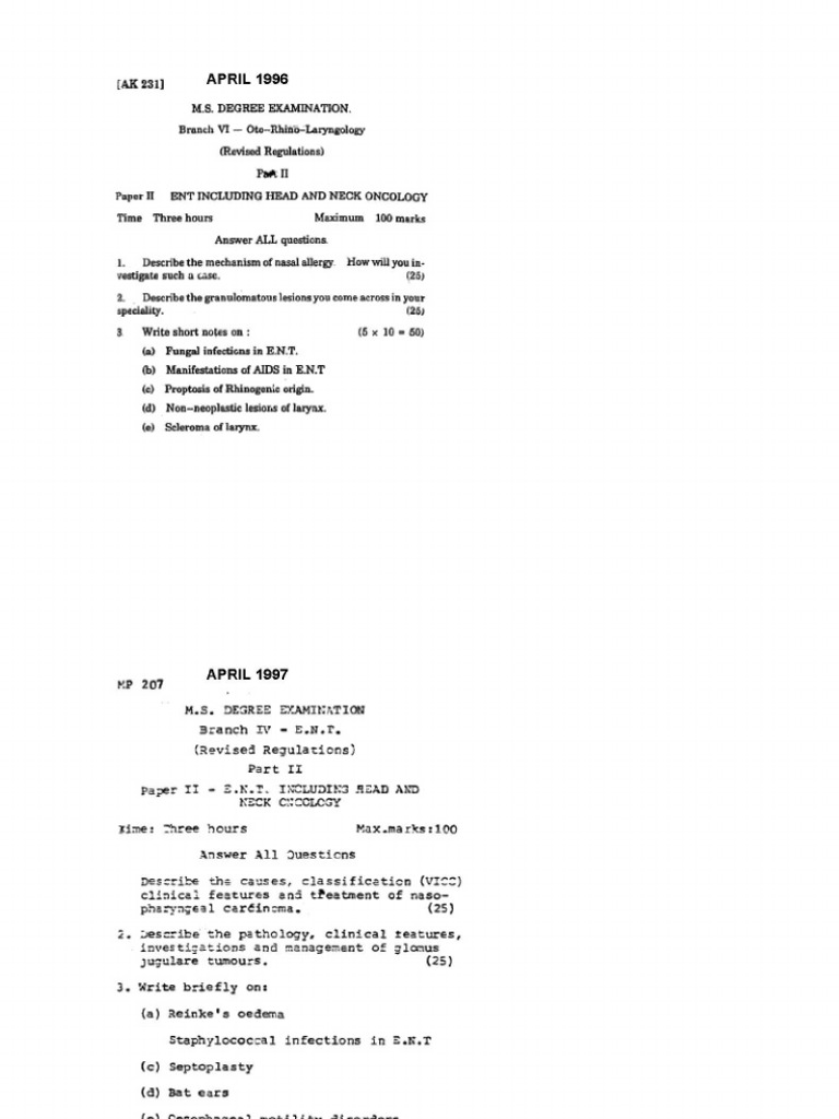 Ent H&N Onco 1996-2000 | PDF