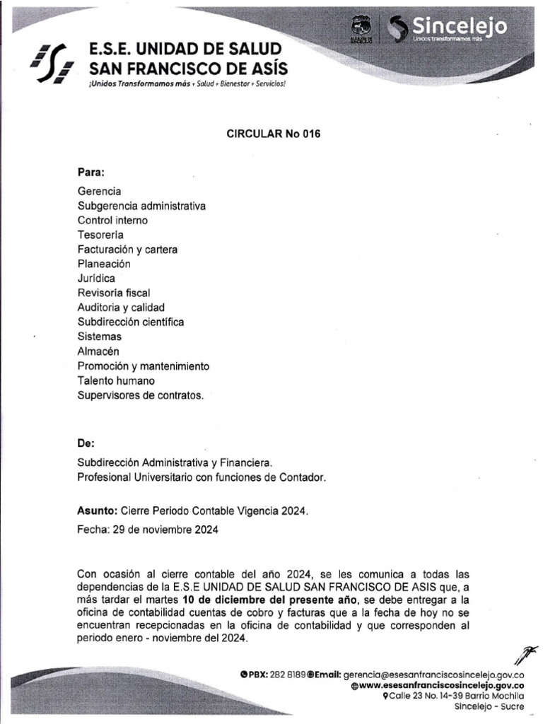 Circular 016 2024 | PDF