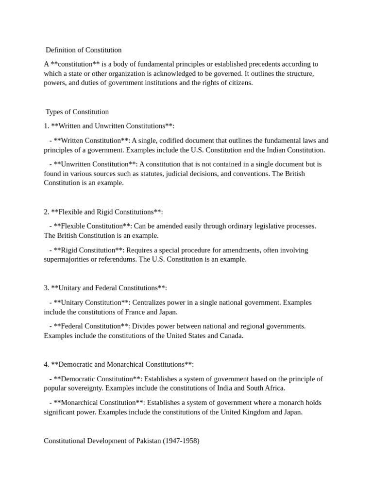 Definition of Constitution | PDF | Constitution | Legal Documents