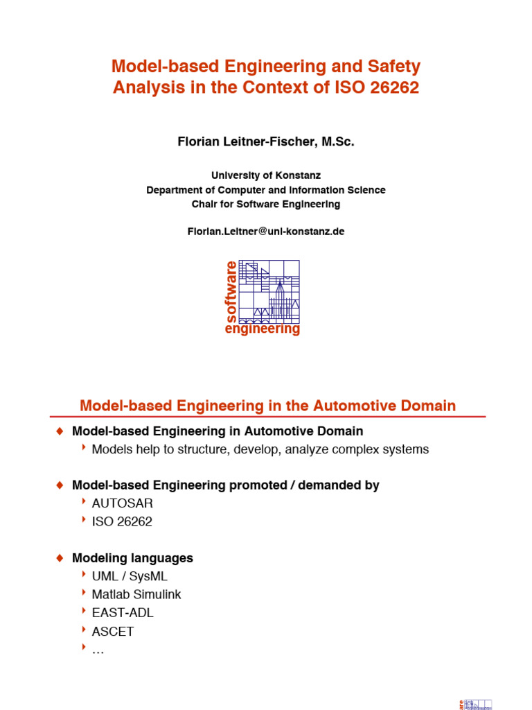 Model-Based Engineering and Safety Analysis in The Context of ISO 26262 ...