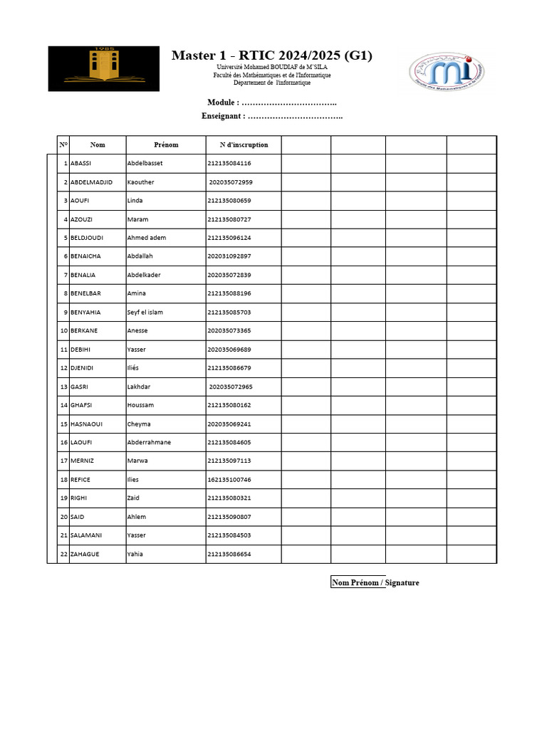 Master 1 RTIC 2024 2025 G1 | PDF