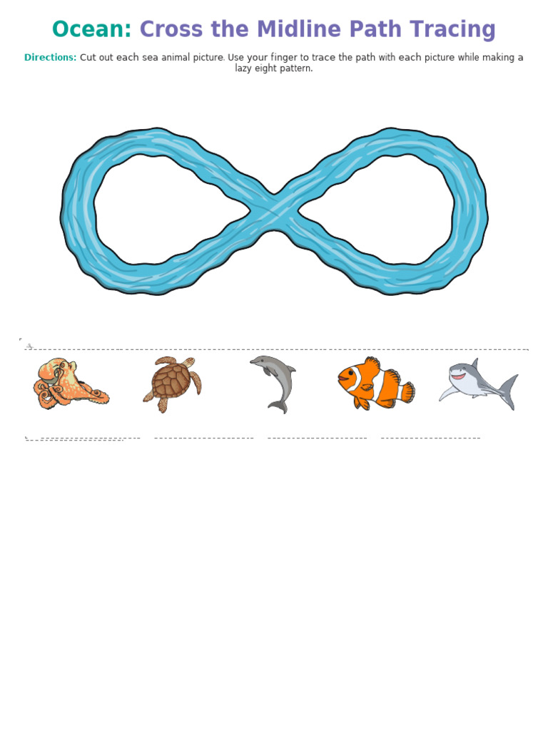 Ocean- Cross the Midline Tracing | PDF