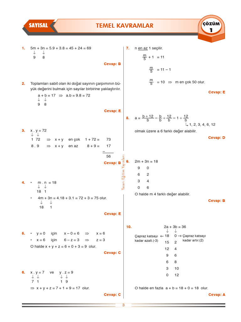 Temel Kavramlar Test-1 | PDF