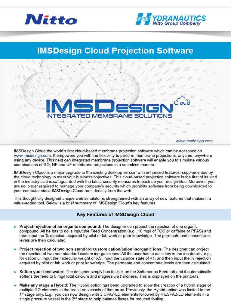 IMSDesign-Cloud-Key-Features | PDF | Membrane | Ammonium