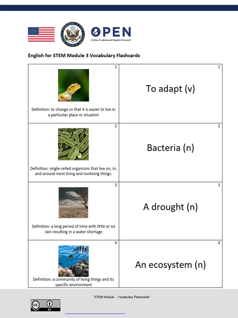 STEM Module 3 Vocabulary Flashcards | PDF | Creative Commons License ...