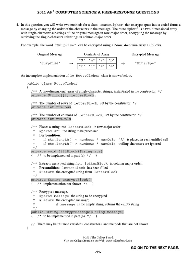 2011 Route Cipher | PDF