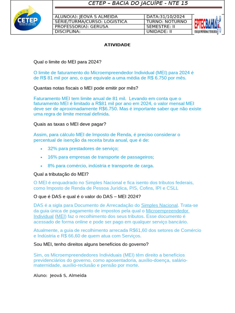 Atividade Estagio Gerusa | PDF