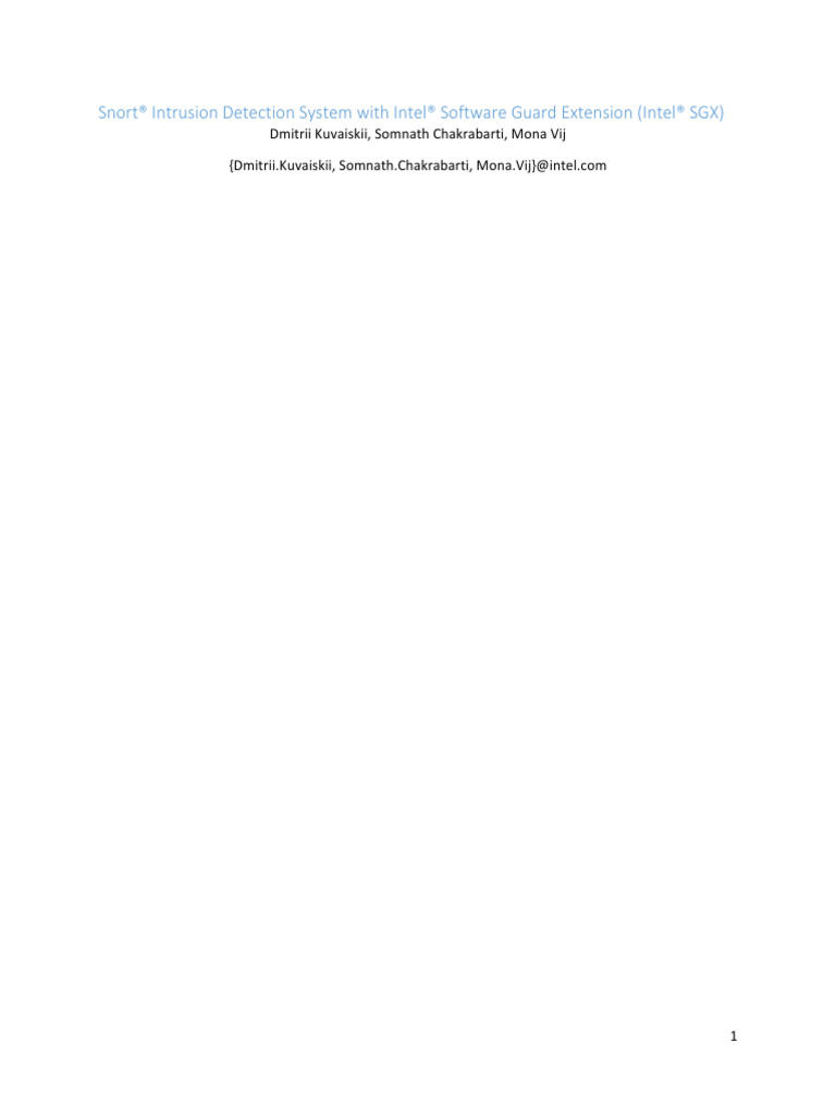 intel-sgx-snort-intrusion-detection-system-final | PDF | Computing | Computer Architecture