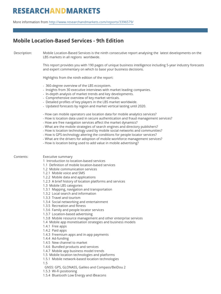 LBS Mobile Location Based Services 9th Edition | PDF | Location Based Service | Mobile Phones