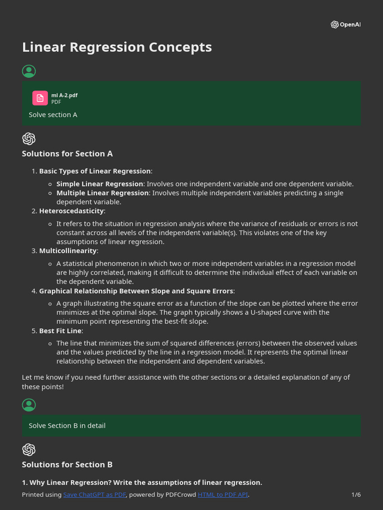Linear Regression Concepts_A4 | PDF | Linear Regression | Errors And ... Linear Regression Concepts_A4 | PDF | Linear Regression | Errors And ...