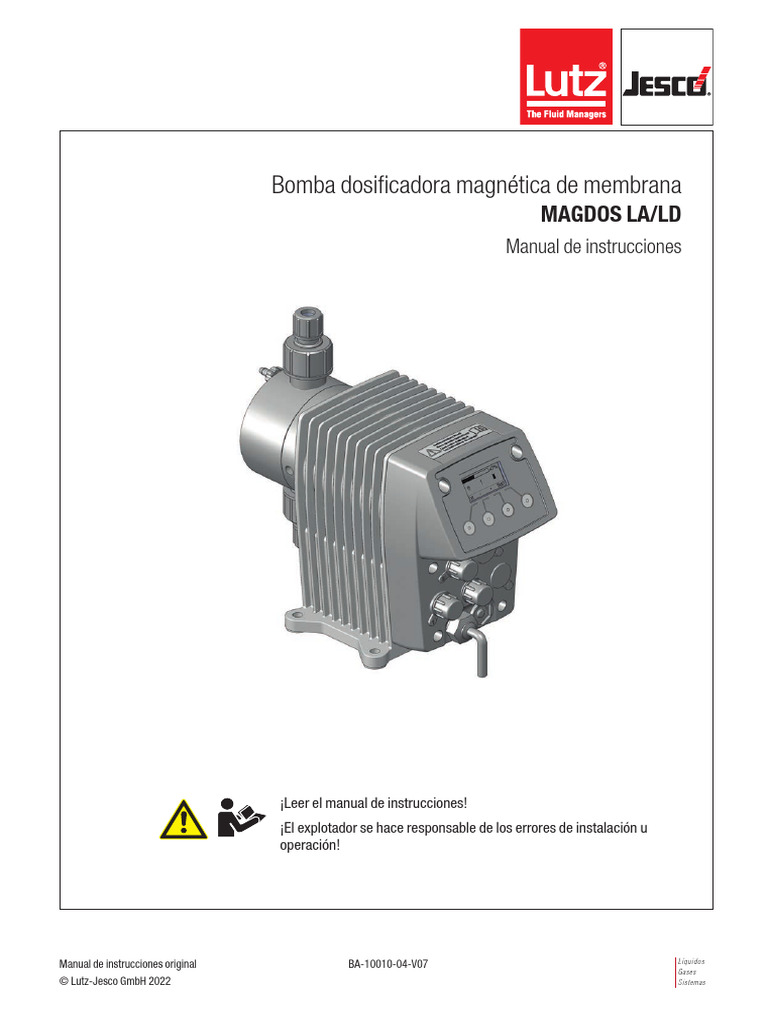 Manual de Bomba Dosificadora MAGDOS | PDF | Bomba | Bomba