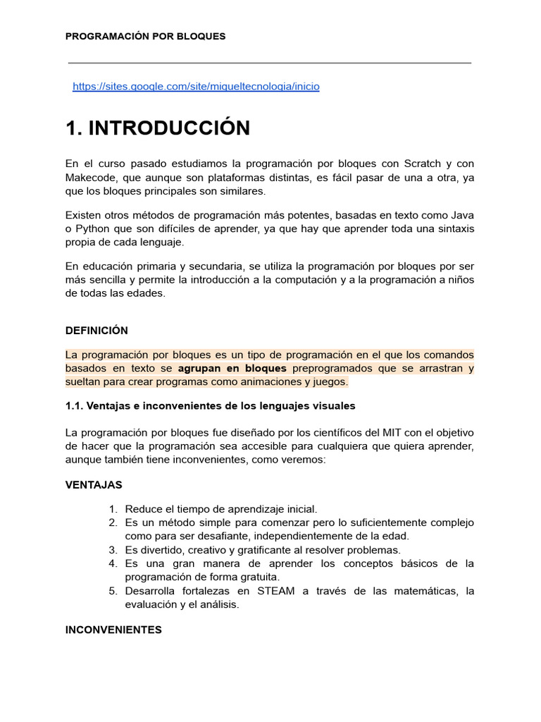 Programación Por Bloques | PDF | Programación de computadoras | Programa de computadora