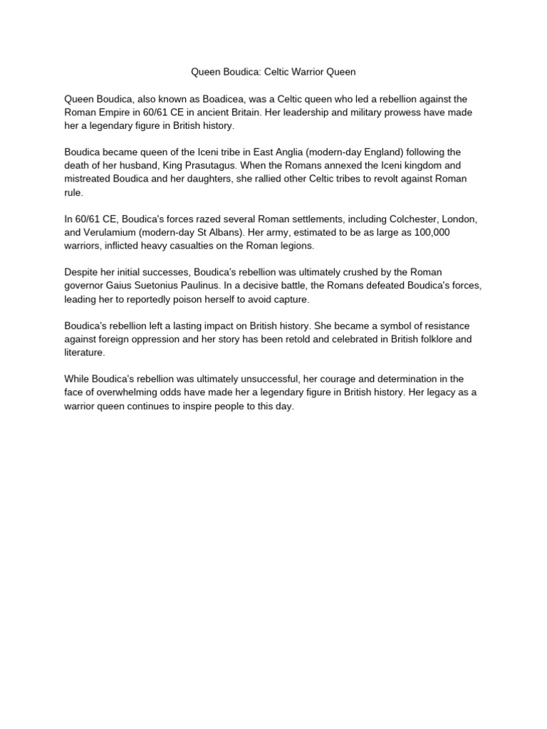 Boudica: The Warrior Queen of Britain | PDF
