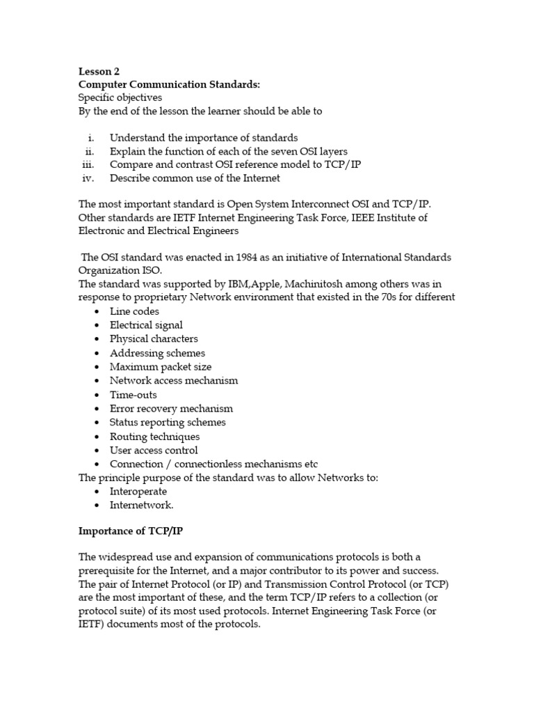 Computer Communication Standards | PDF | Internet Protocols | Internet ...