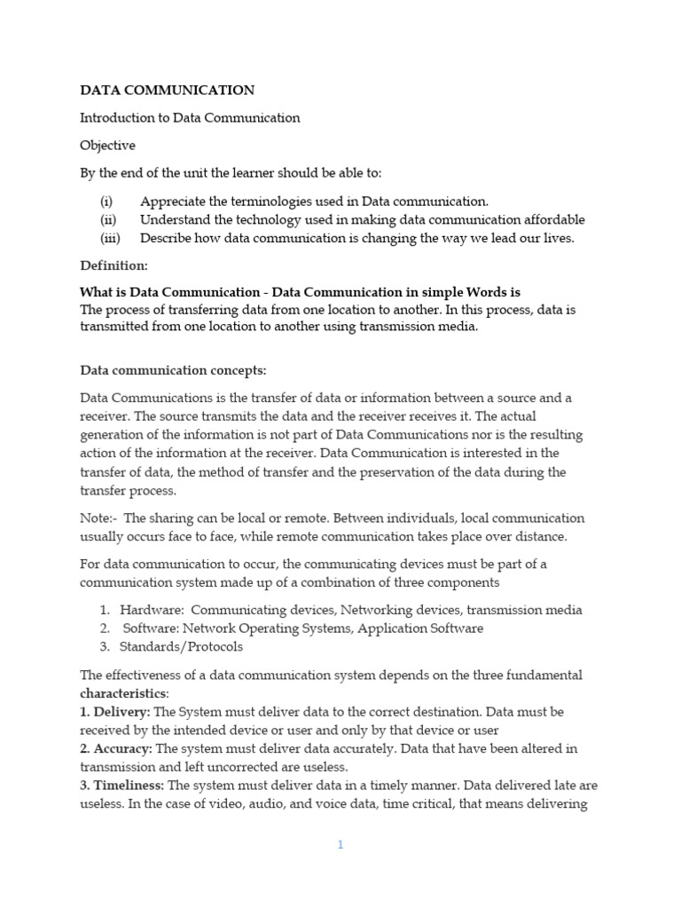 Introduction To Data Communication | PDF | Computer Network | Network Topology