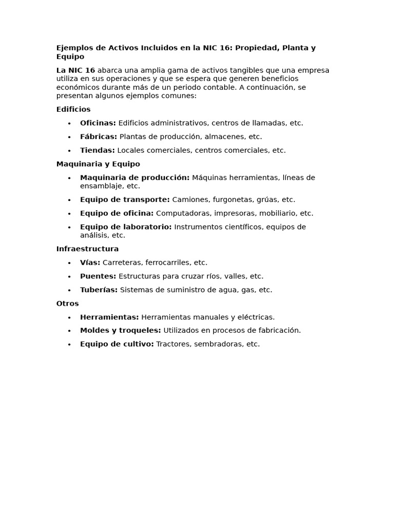 NIC 16 - EJEMPLOS | PDF