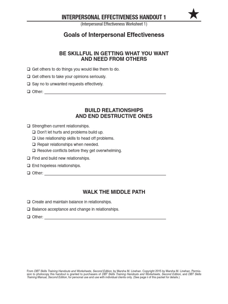 Factors in The Way of Interpersonal Effectiveness | PDF | Dialectical ...