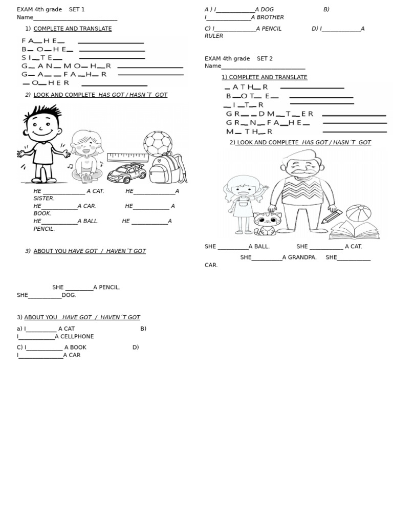 EXAM 4th Grade SET 1 Name | PDF