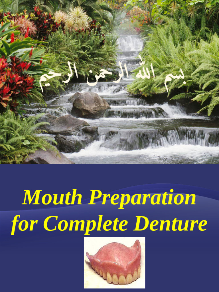 Mouth Preparation for Complete Dentures | PDF | Dentures | Dentistry ...
