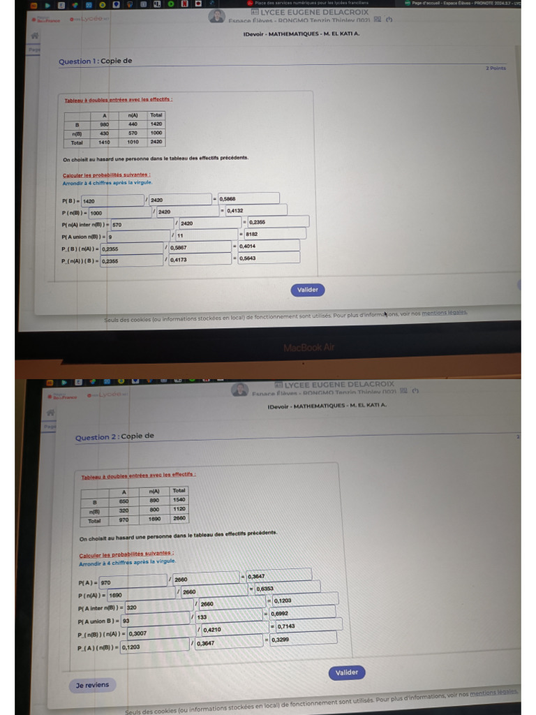 Probability QCM 1er Math Spé | PDF