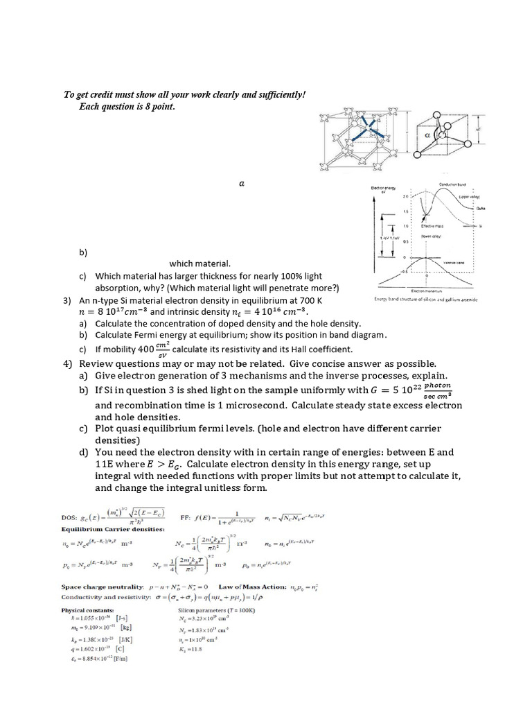 Electronic Materials Midterm Guide | PDF | Electrical Resistivity And ...